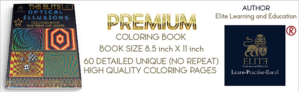 The Elite Optical Illusions Coloring Book for Teens and Adults (Volume ...